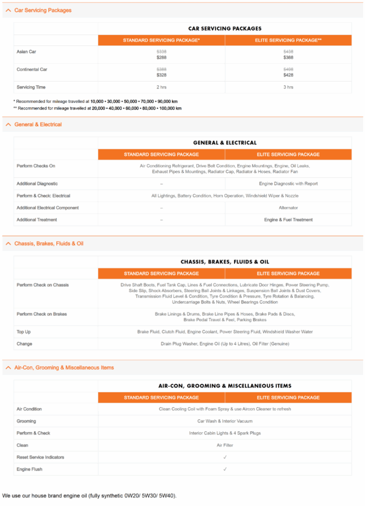 Car Servicing Packages - Autobacs